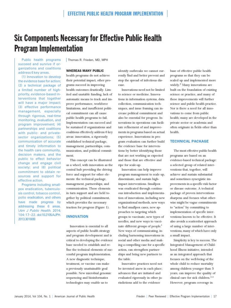 Six Components Necessary For Effective Public Health Program ...