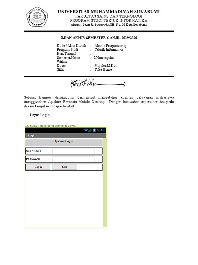 SOAL UAS Mobile Programming | PDF