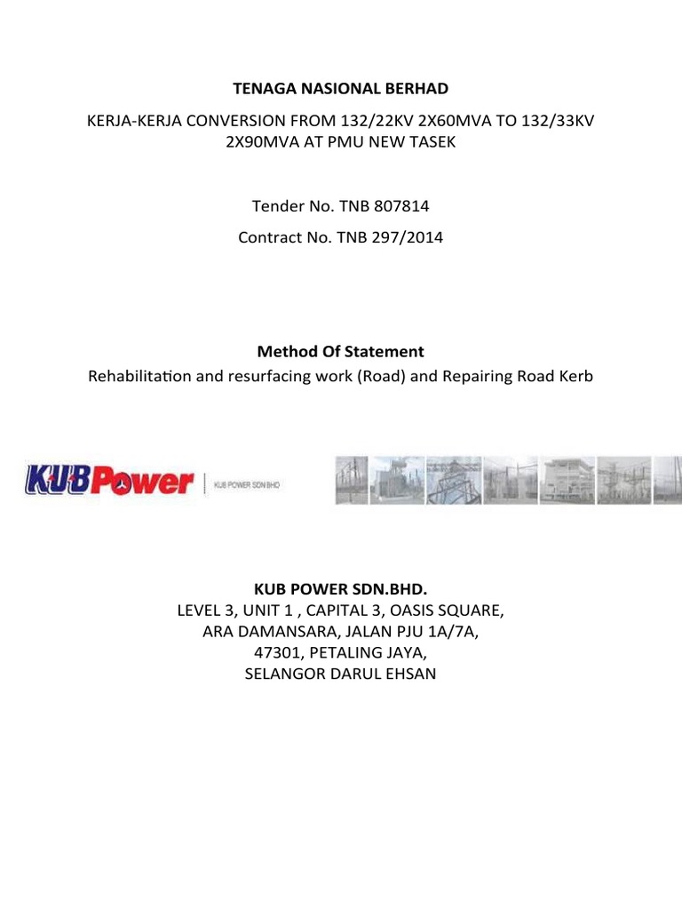 Road Kerb Rehabilitation Method Statement | PDF | Concrete | Road