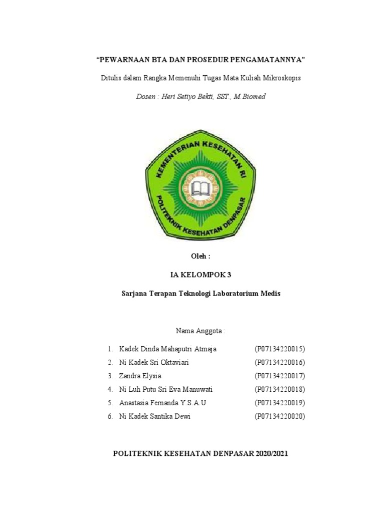 Prosedur Pewarnaan BTA dan Analisis | PDF | Kesehatan Holistik