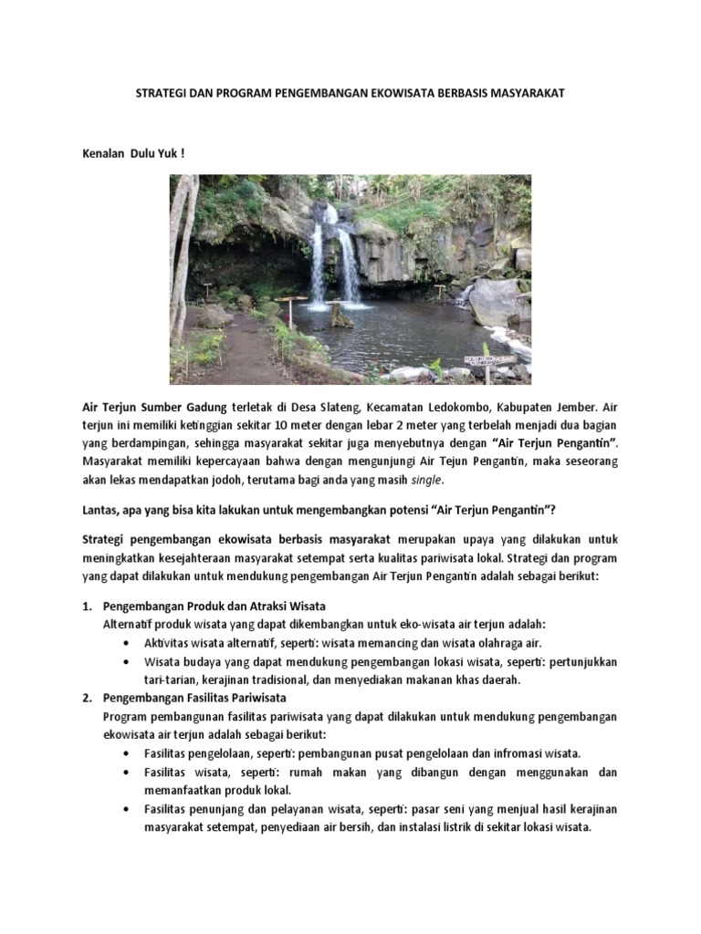 Konten Poster Strategi Pengembangan Ekowisata | PDF