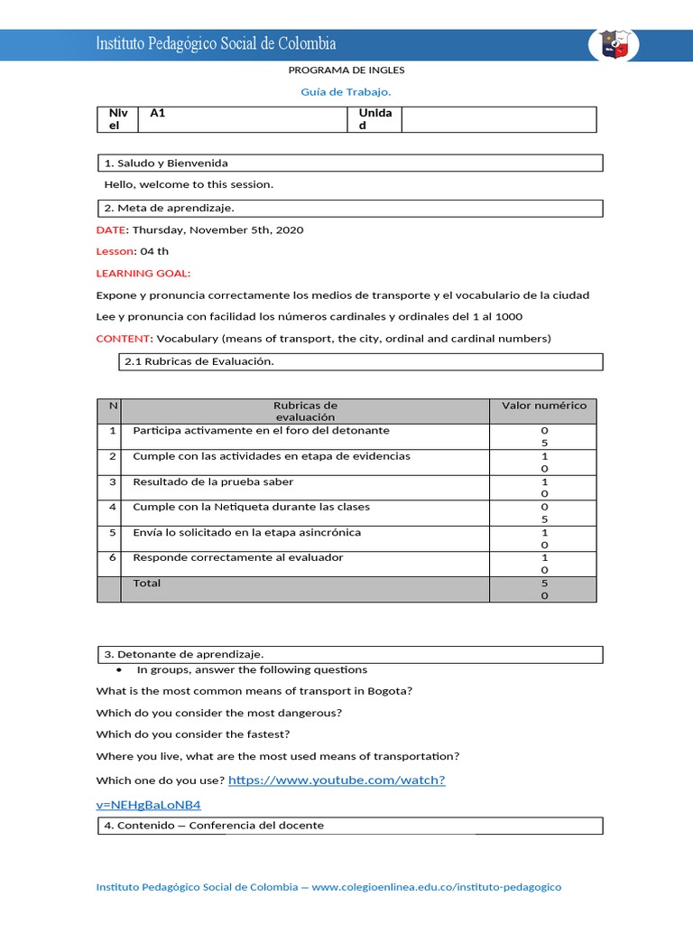 A1 English Learning Guide: Transport & Vocabulary | PDF | Road | Road ...