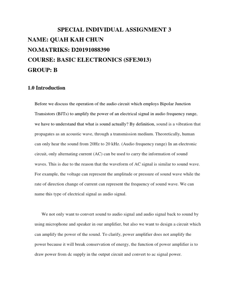 HOW DOES BIPOLAR JUNCTION TRANSISTORS (BJTS) WORK AS AN AMPLIFIER ...