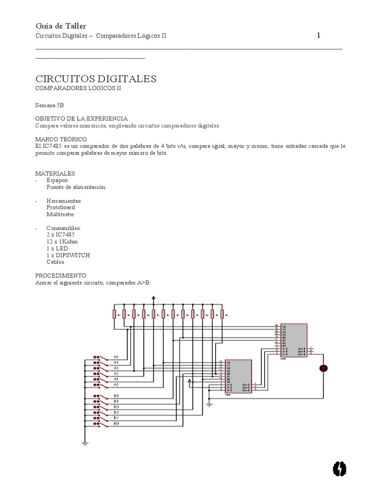 Comparadores Lógicos Digitales IC7485 | PDF | Science | Electrónica