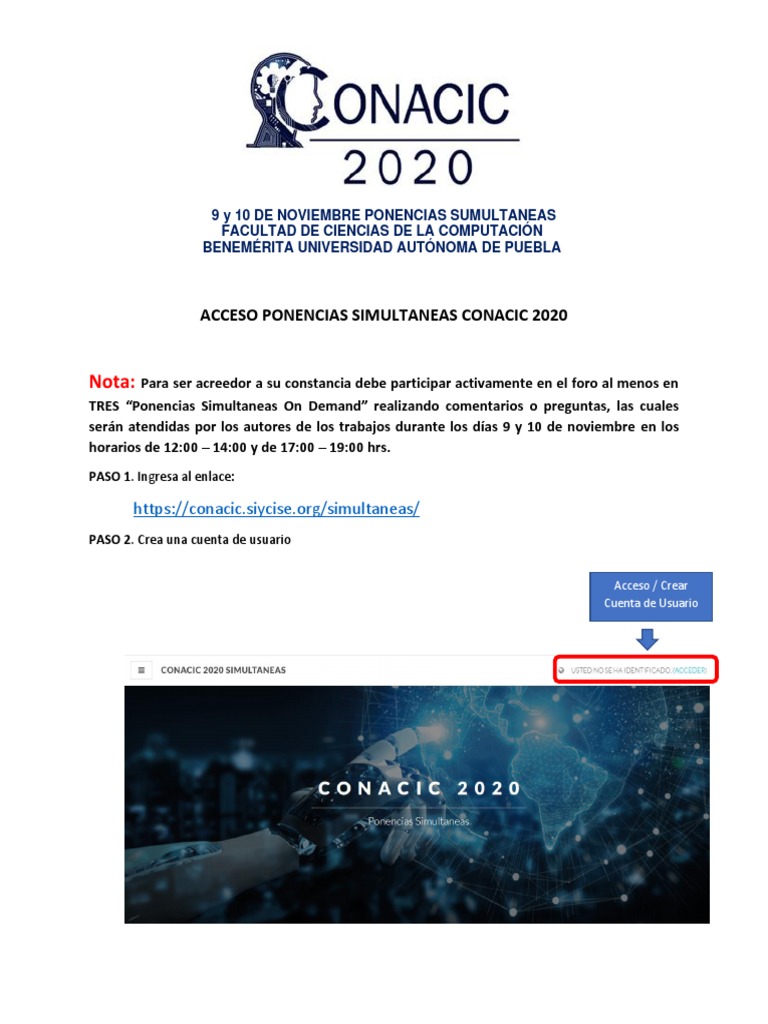 ACCESO PONENCIAS SIMULTANEAS CONACIC 2020 Final | PDF | Informática | Informática y tecnología ...