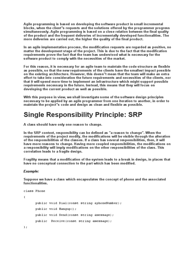 Agile Design Principles Pdf Class Computer Programming 6500