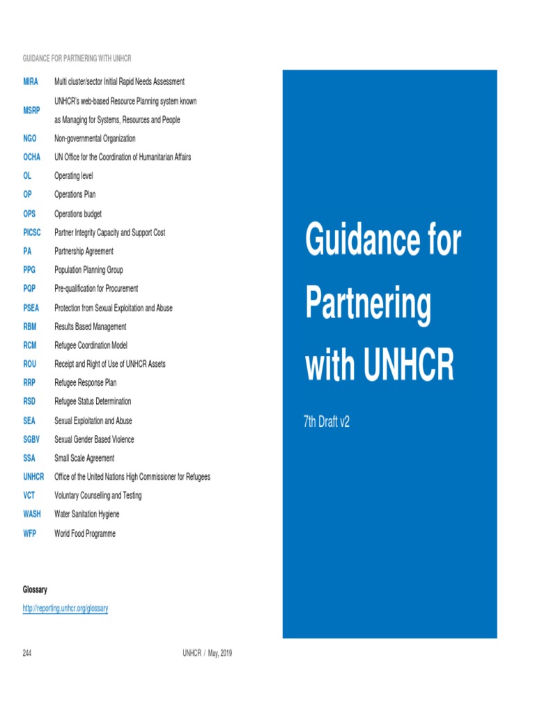 Guidance For Partnering With UNHCR: 7th Draft v2 | PDF