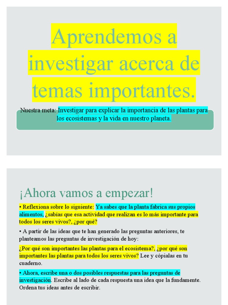 Aprendemos A Investigar Acerca de Temas Importantes | PDF | Relaciones ...