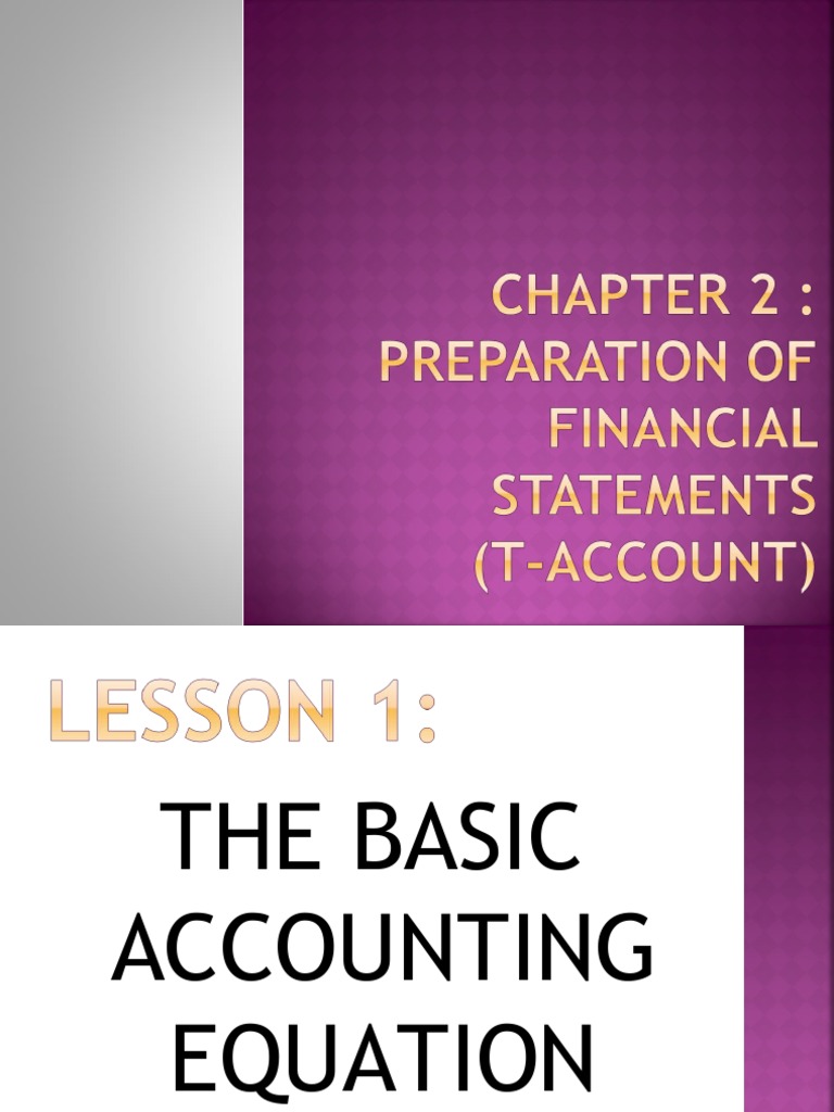 Lesson 2 (Basic Accounting Equation) | PDF | Debits And Credits ...