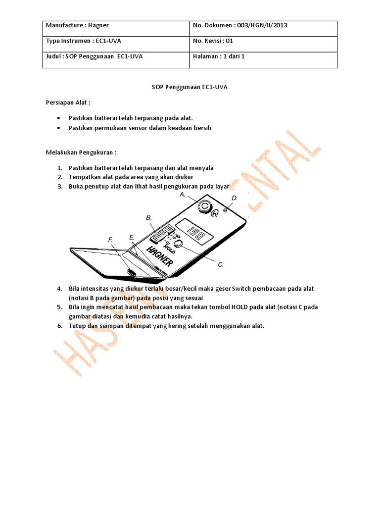 SOP Lux Meter Hagner PDF | PDF