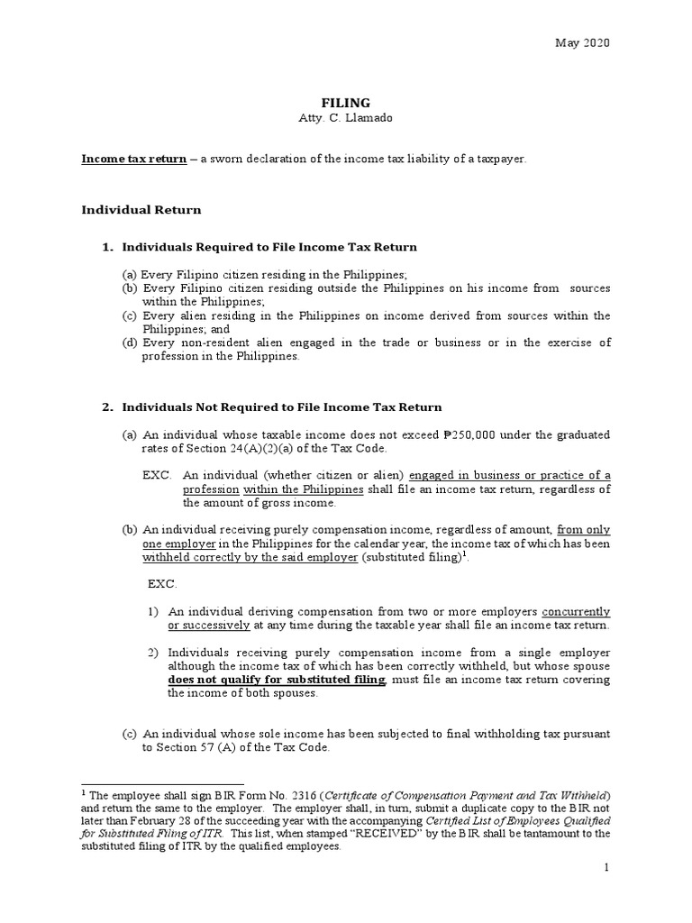TAX-CPAR Lecture Filing and Penalties Version 2 | PDF | Withholding Tax | Taxation In The United ...