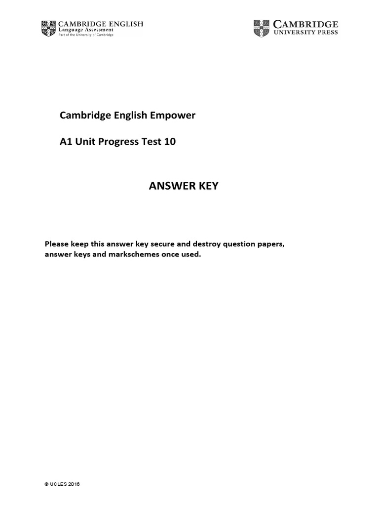 Unit 10 Progress Test AK PDF | PDF