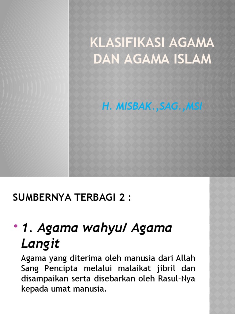 Klasifikasi Agama Dan Agama Islam | PDF