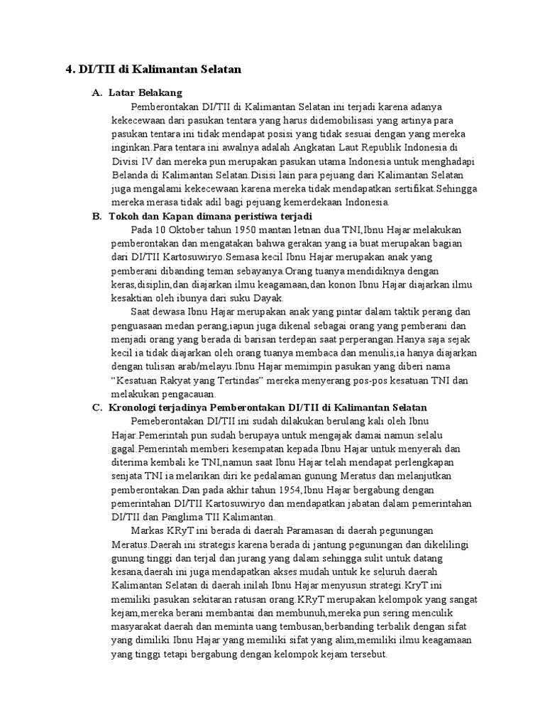 DI TII Di Kalimantan Selatan | PDF