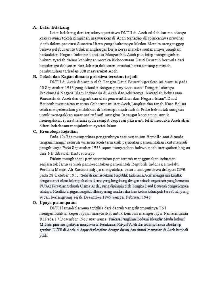 DI TII Di Aceh | PDF