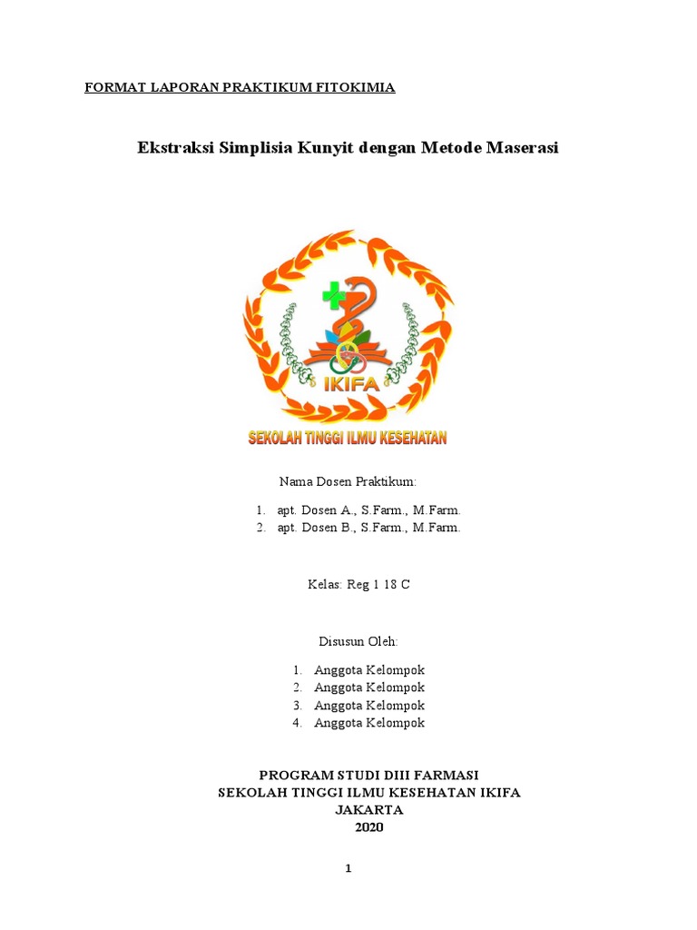 Ekstraksi Kunyit dengan Metode Maserasi | PDF