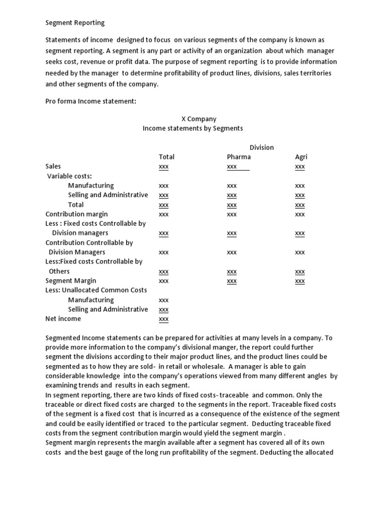 Segment Reporting PDF | PDF | Business Economics | Financial Accounting