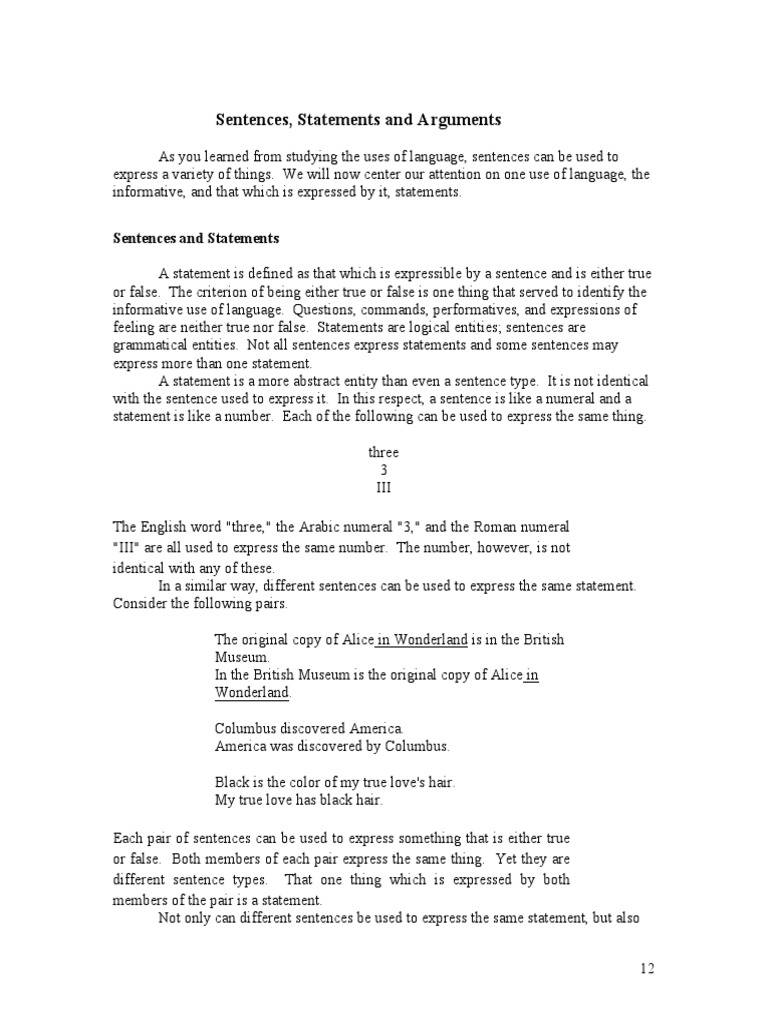 Understanding Statements and Arguments | PDF | Ambiguity | Argument