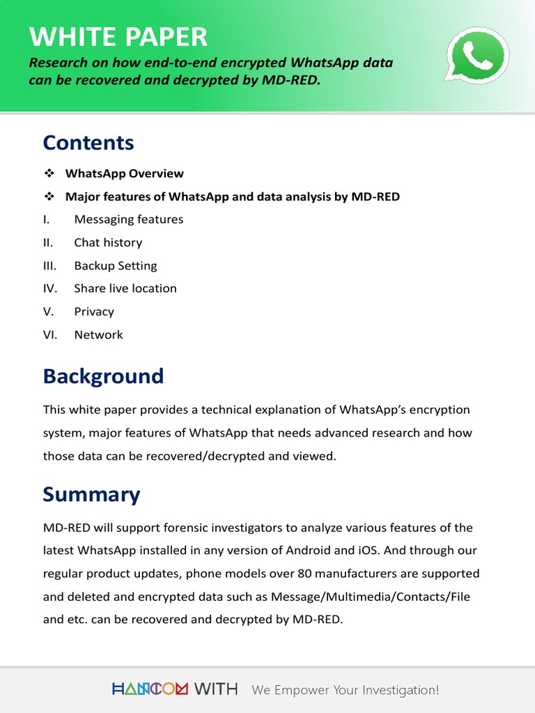 Whitepaper Whatsapp Preview PDF | PDF | Encryption | Ios