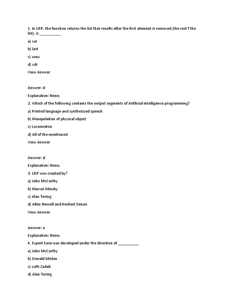 AIML MCQ | PDF | Artificial Intelligence | Intelligence (AI) & Semantics