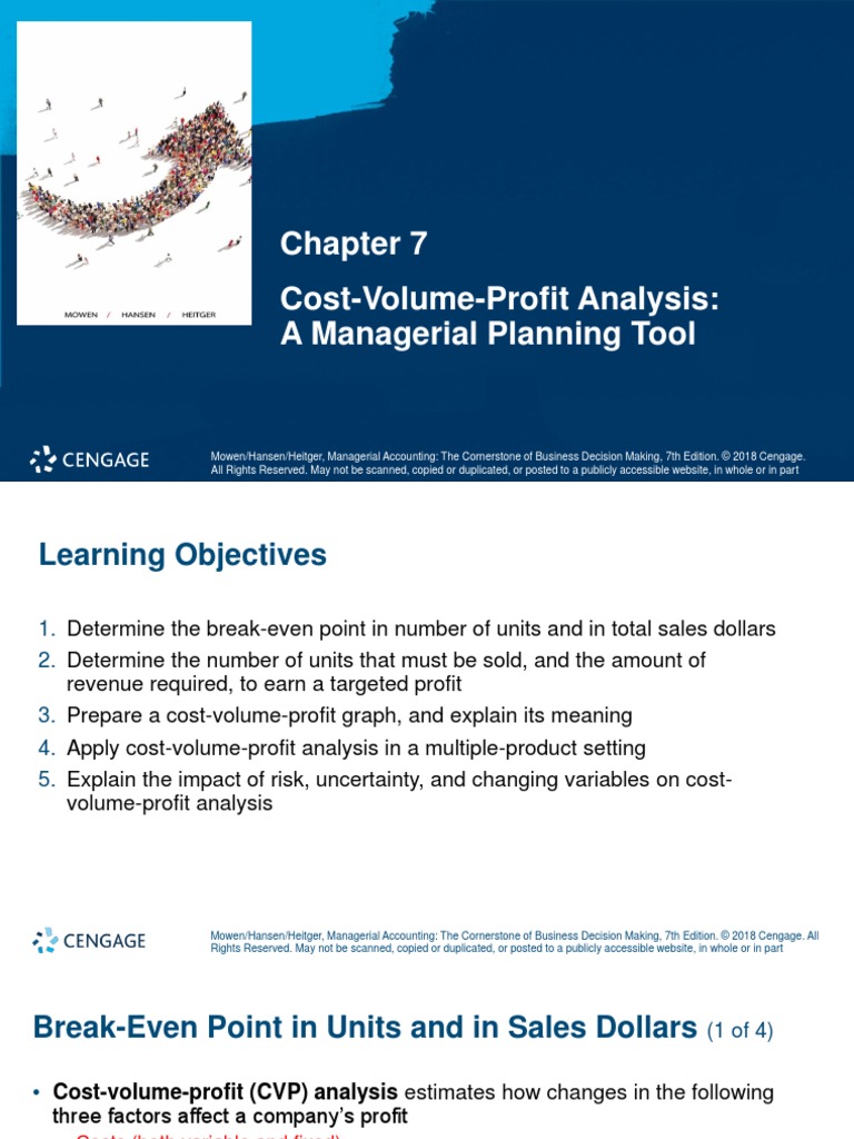 Cost-Volume-Profit Analysis: A Managerial Planning Tool | PDF ...