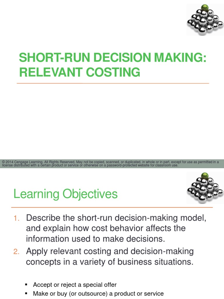 Short Run Decision Making: Relevant Costing | PDF | License | Decision ...