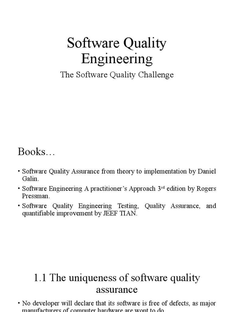 Software Quality Engineering | PDF | Quality Assurance | Software Quality