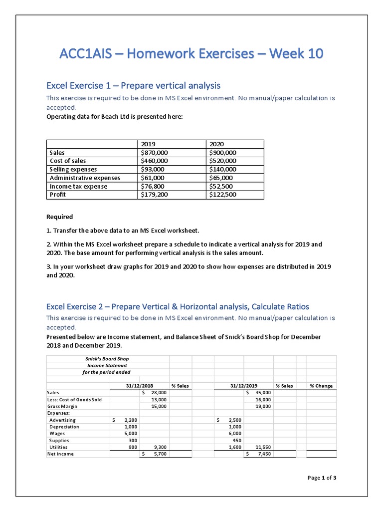 ACC1AIS - Homework Exercises - Week 10: Excel Exercise 1 - Prepare ...