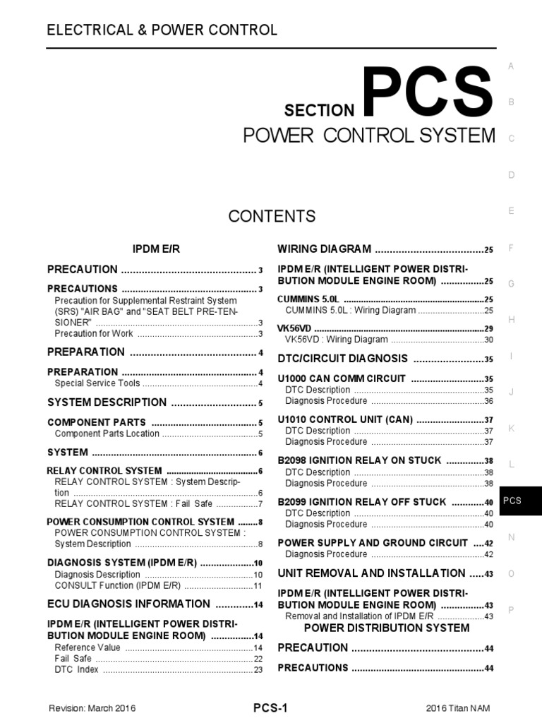 Nissan Titan Power Control System | PDF | Airbag | Ignition System