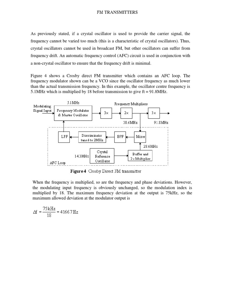 FM Transmitters Crosby | PDF | Frequency Modulation | Detector (Radio)