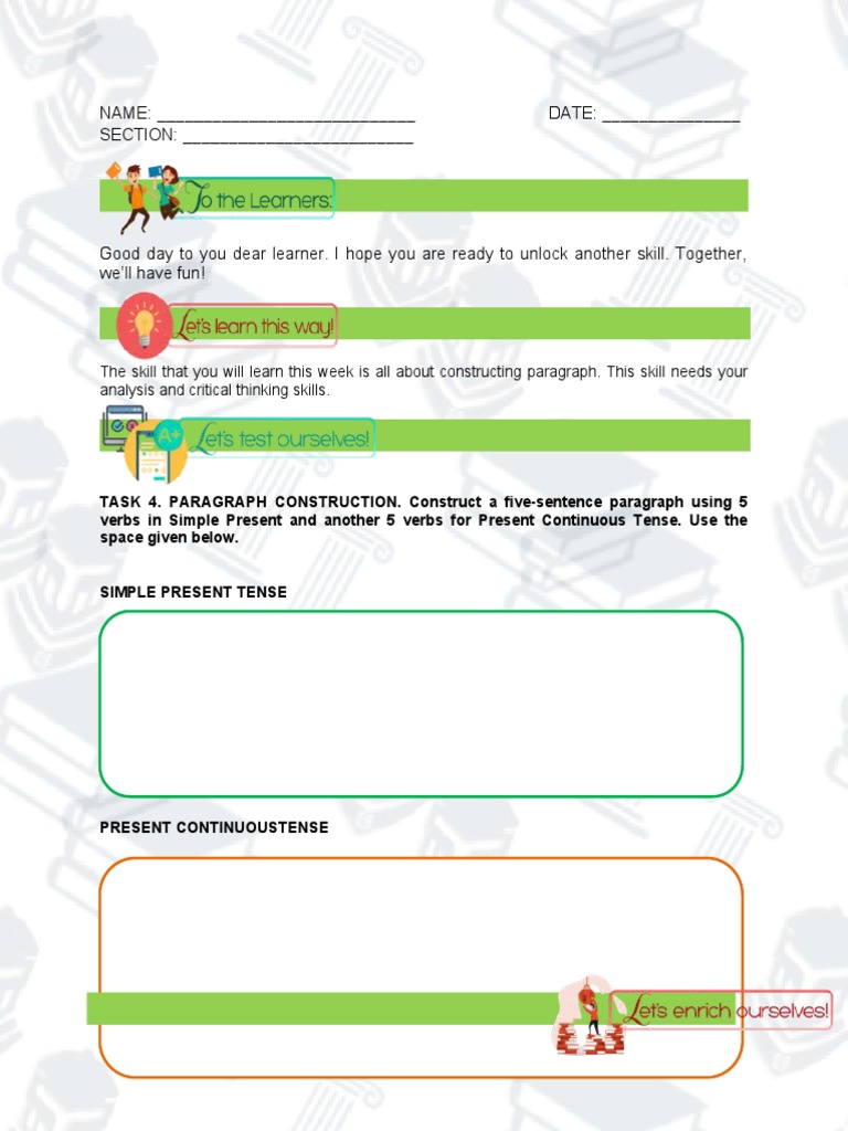 Paragraph Construction Worksheet | PDF | Career & Growth