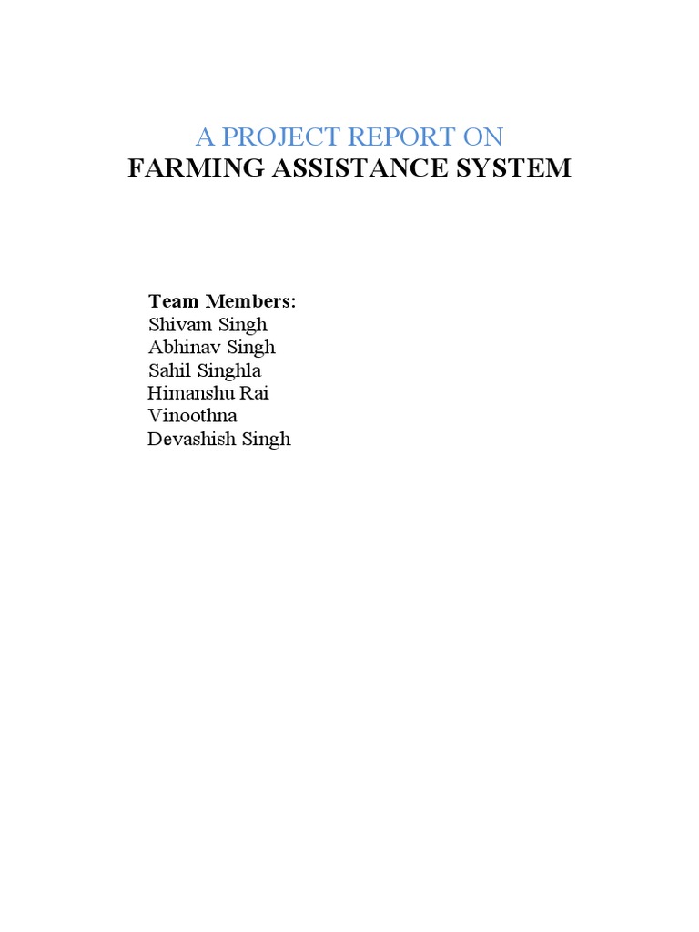 Farming Assistance System: A Project Report On | PDF | Computer File ...