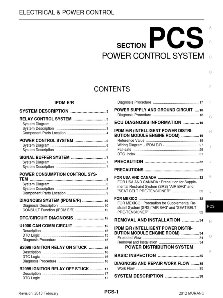 Nissan Note Power Control System | PDF | Headlamp | Relay
