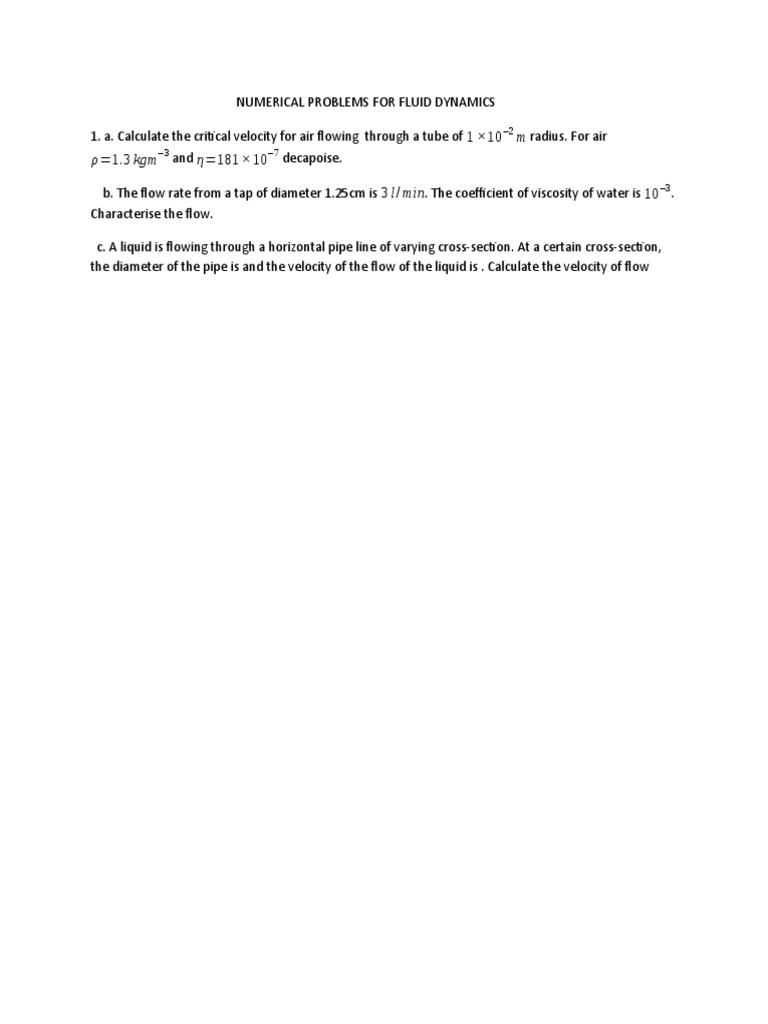 Numerical Problems in Fluid Dynamics | PDF