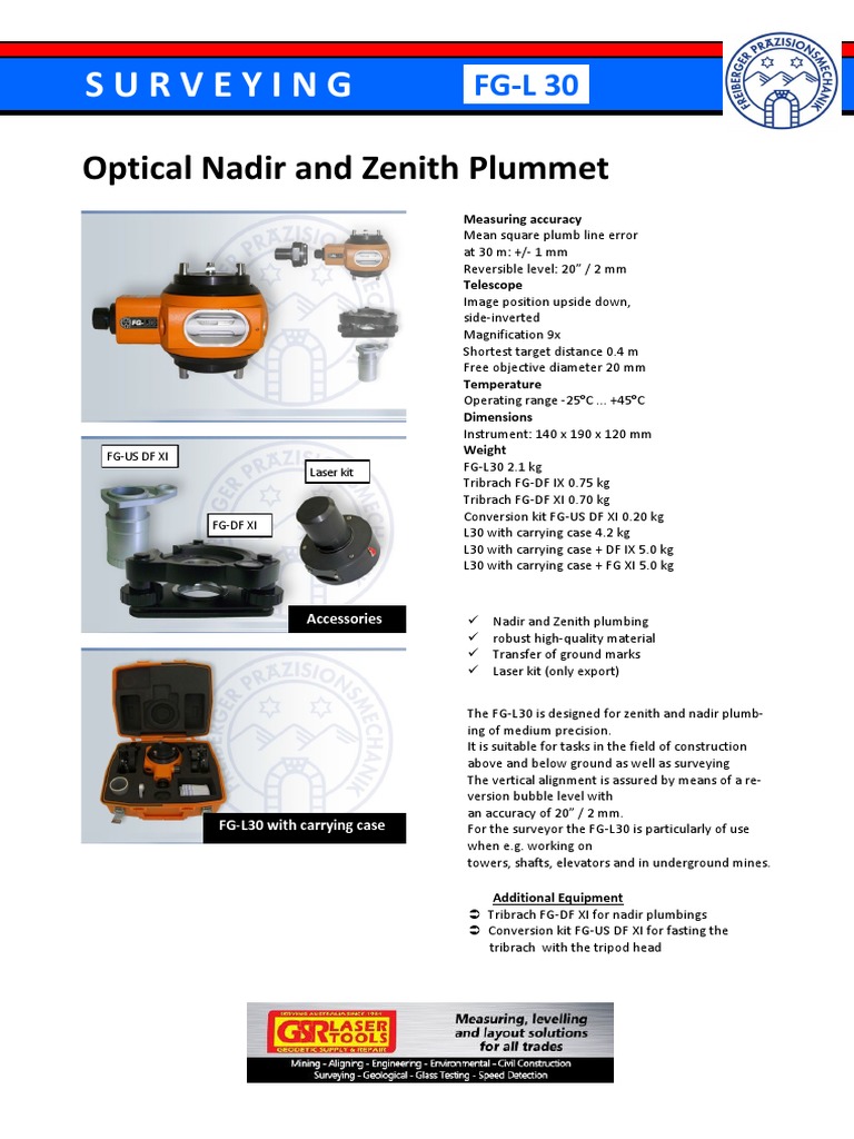 Surveying: Optical Nadir and Zenith Plummet | PDF | Surveying | Optics