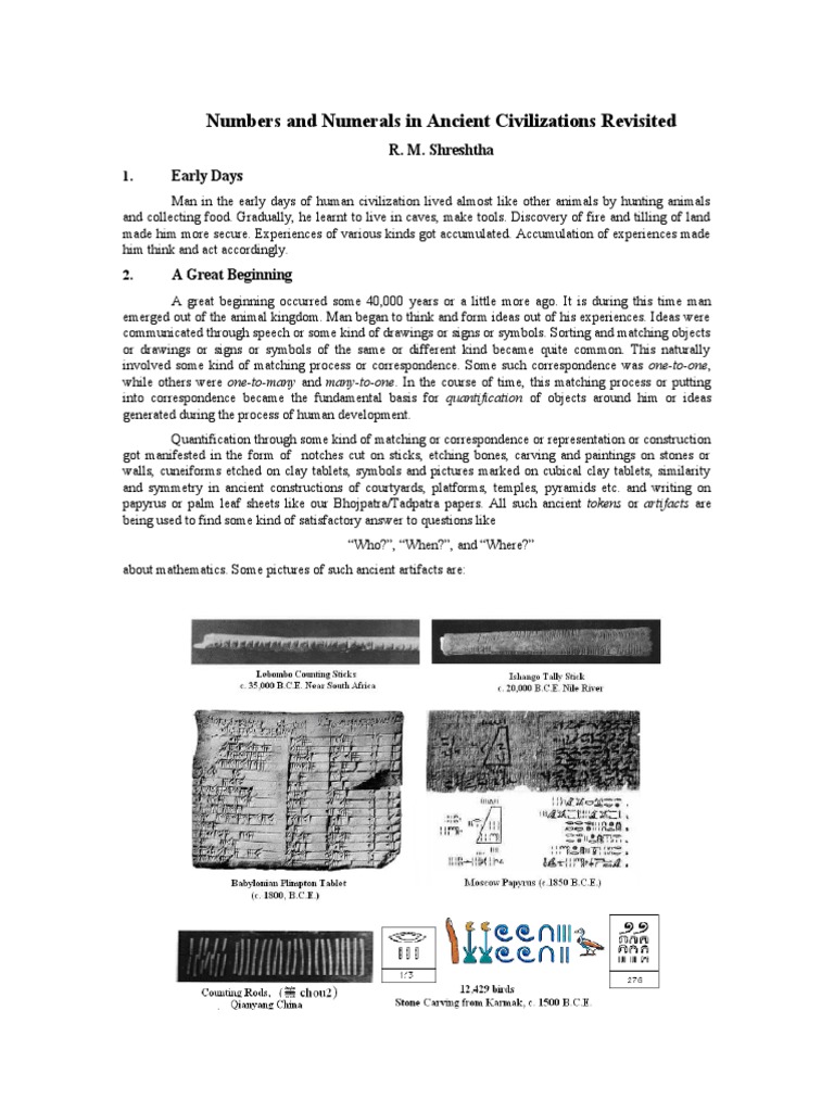 Numbers and Numerals in Ancient Civilizations Revisited: R. M ...