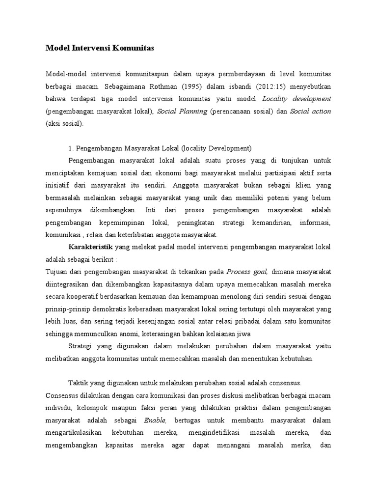 Model Intervensi Komunitas | PDF