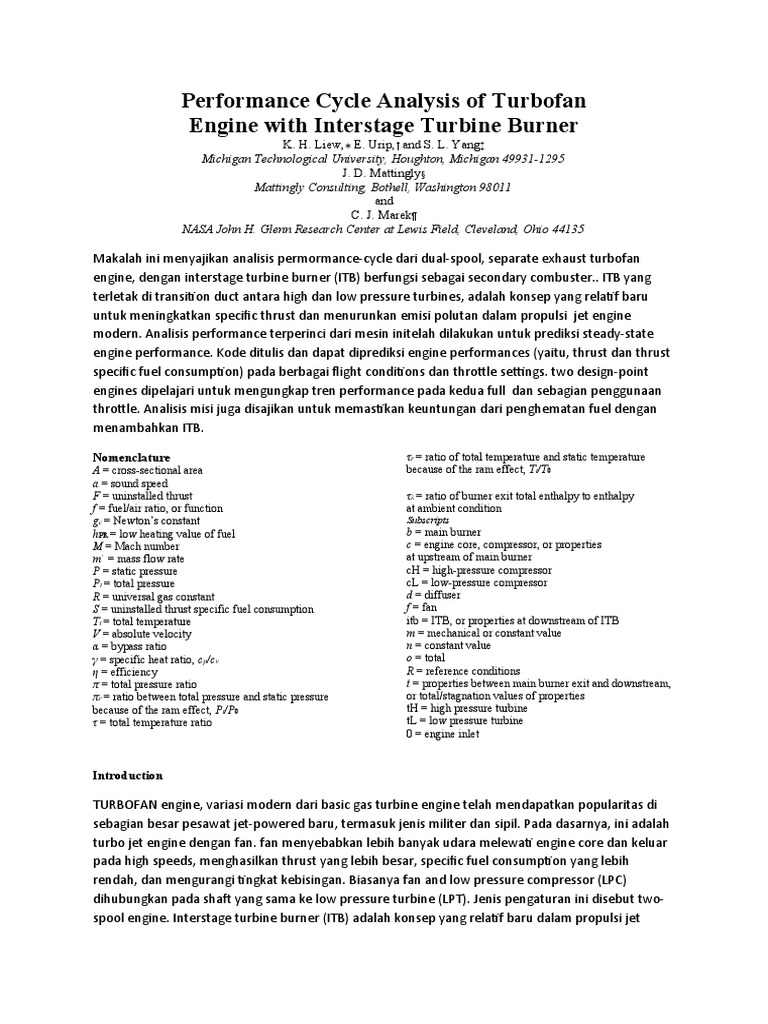 Performance Cycle Analysis of Turbofan | PDF | Jet Engine | Continuum ...