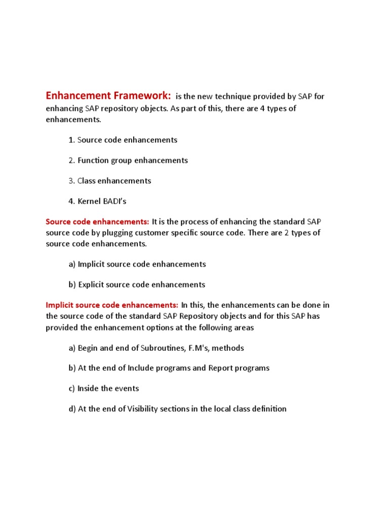 Enhancement Framework Notes | PDF | Computers