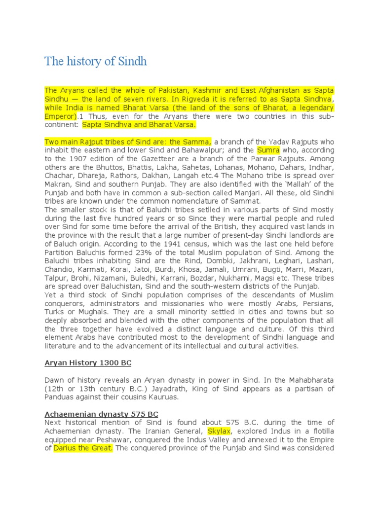 The History of Sindh | PDF | Sindh | Isma'ilism