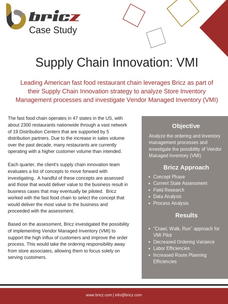 Supply Chain Innovation: VMI: Case Study | PDF | Inventory | Supply Chain
