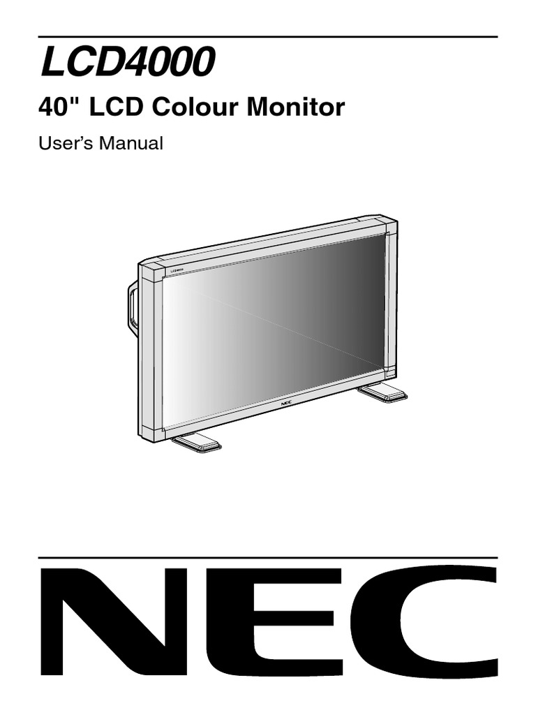 40" LCD Colour Monitor: User's Manual | PDF | Computer Monitor ...