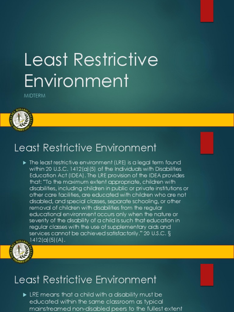 Least Restrictive Environment: Midterm | PDF | Inclusion (Education ...