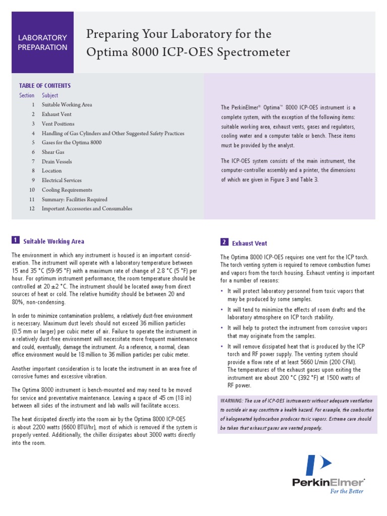 Preparing Your Lab For The Optima 8000 PDF | PDF | Ac Power Plugs And ...