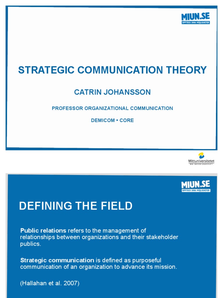 Strategic Communication Theory Overview | PDF | Strategic Communication ...