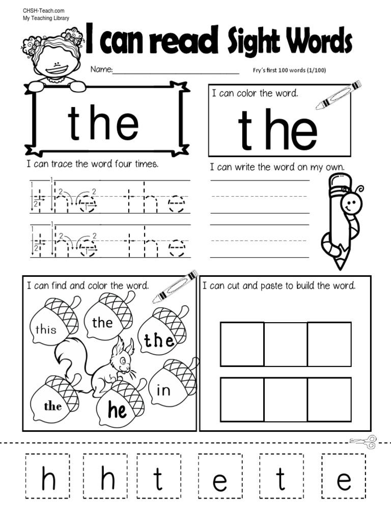 Sight Word Freebie MTL PDF | Download Free PDF | Printing ...