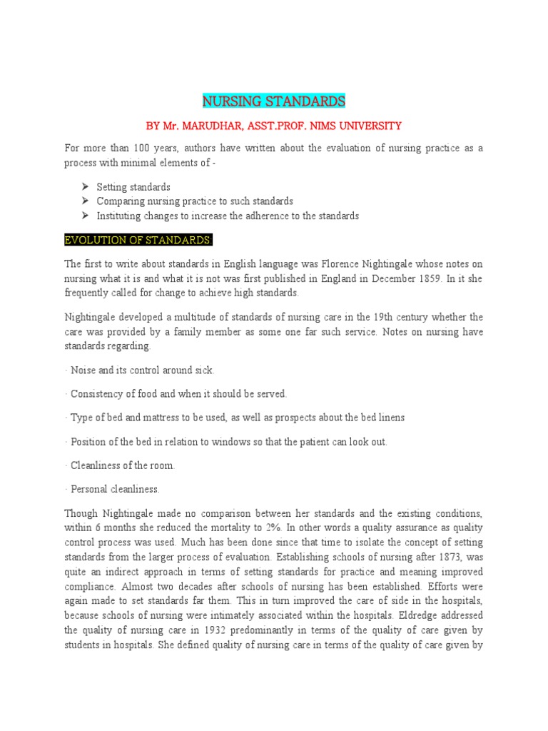 Nursing Standards | PDF | Nursing | Patient