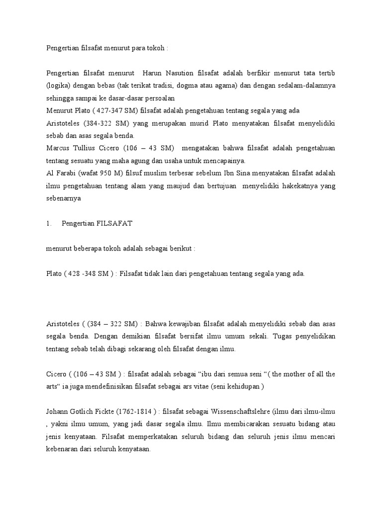 Definisi Filsafat Menurut Para Tokoh | PDF