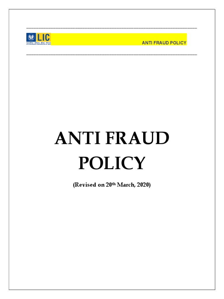 Anti Fraud Policy | PDF | Fraud | Embezzlement