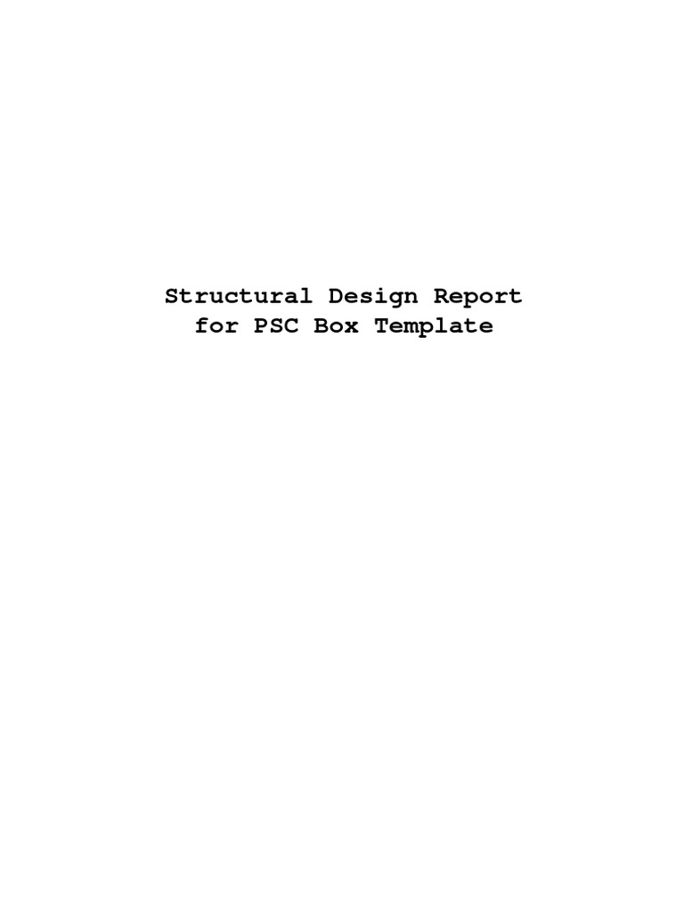 Structural Design Report For PSC Box Template | PDF | Strength Of ...